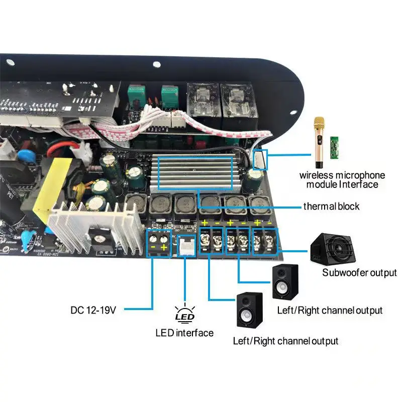 D800 Stereo 12V Amplifier Board - Professional Audio Solutions