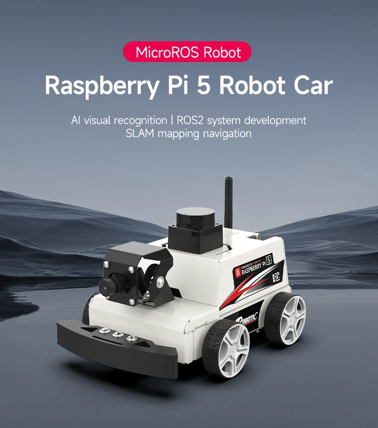 MicroROS-Pi5 ROS2 robot with ESP32-Micro ROS robot expansion board 310 encoder motor lidar ...
