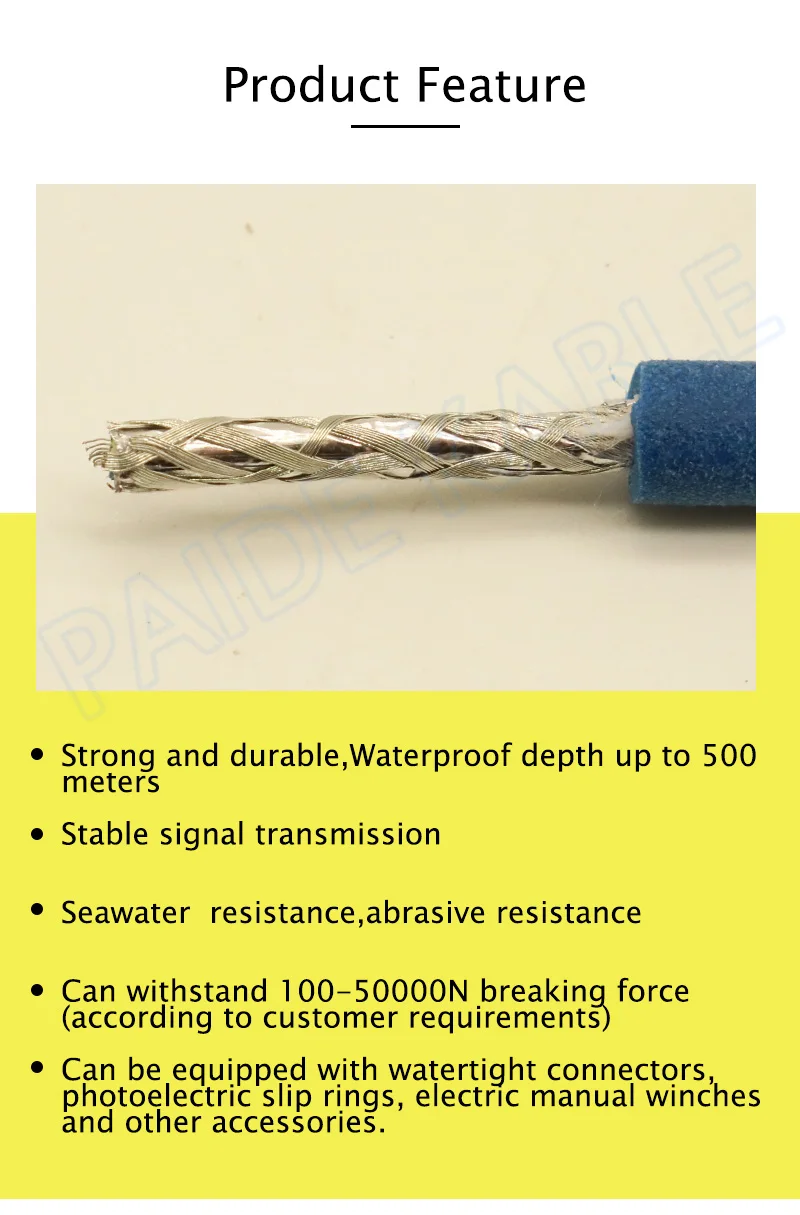 2x26awg Underwater Rov Floating Tether Subsea Neutrally Buoyancy Cable ...