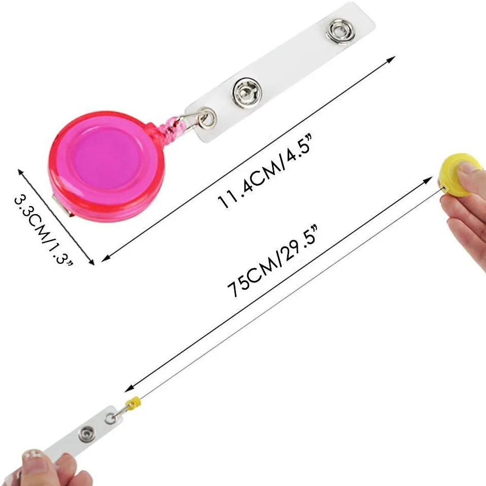 Multi Colors Retractable Reel Id Badge Key Card Ring Name Tag Holders ...