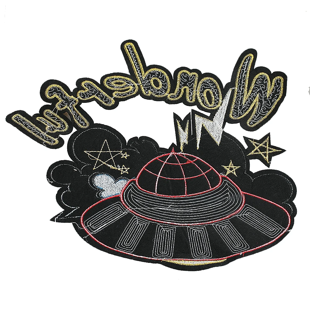 Cartoon Large Ufo Flash Plush Patchwork Clothing Holes Sewing Cloth ...