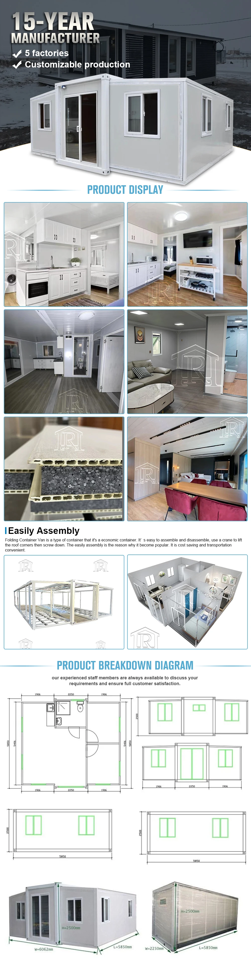 Granny Flat 20ft 40ft Portable Folding Expandable Container House ...