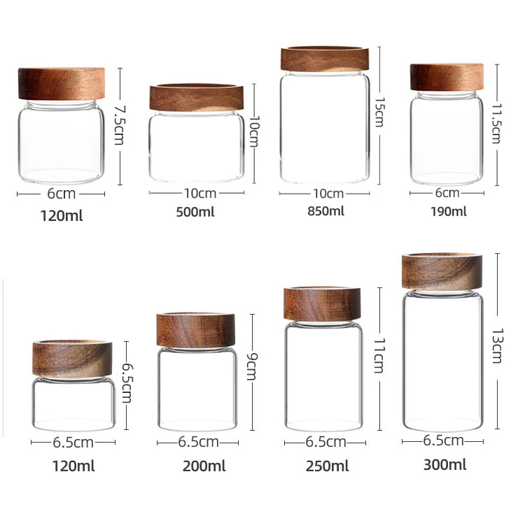 Wholesale Kitchen Storage Jar Container Thread Type Borosilicate Glass Food Storage Jars With ...