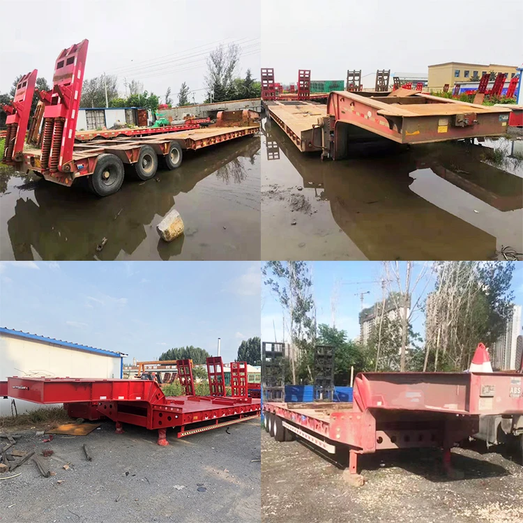 60ton 100ton 12 Wheelers Container Chassis Loader Lowbed Truck Low Bed ...