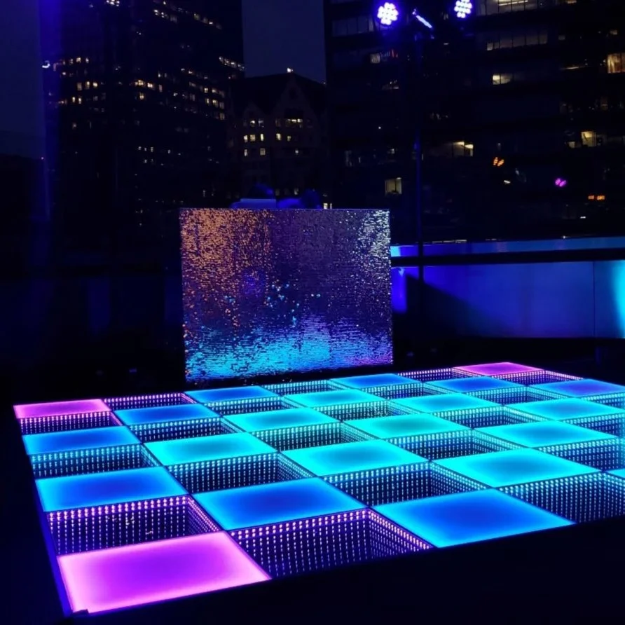 Interactive Game LED Floor - 30x30cm Portable Magnet 3D