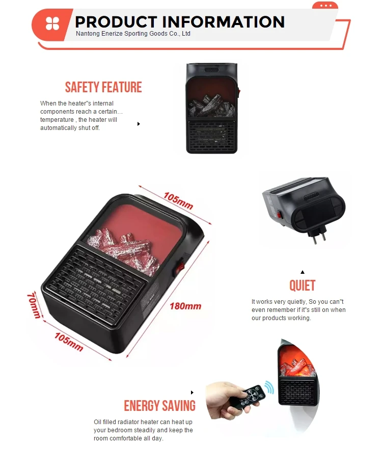 500W Heating Fan - Portable Electric Heater for Winter