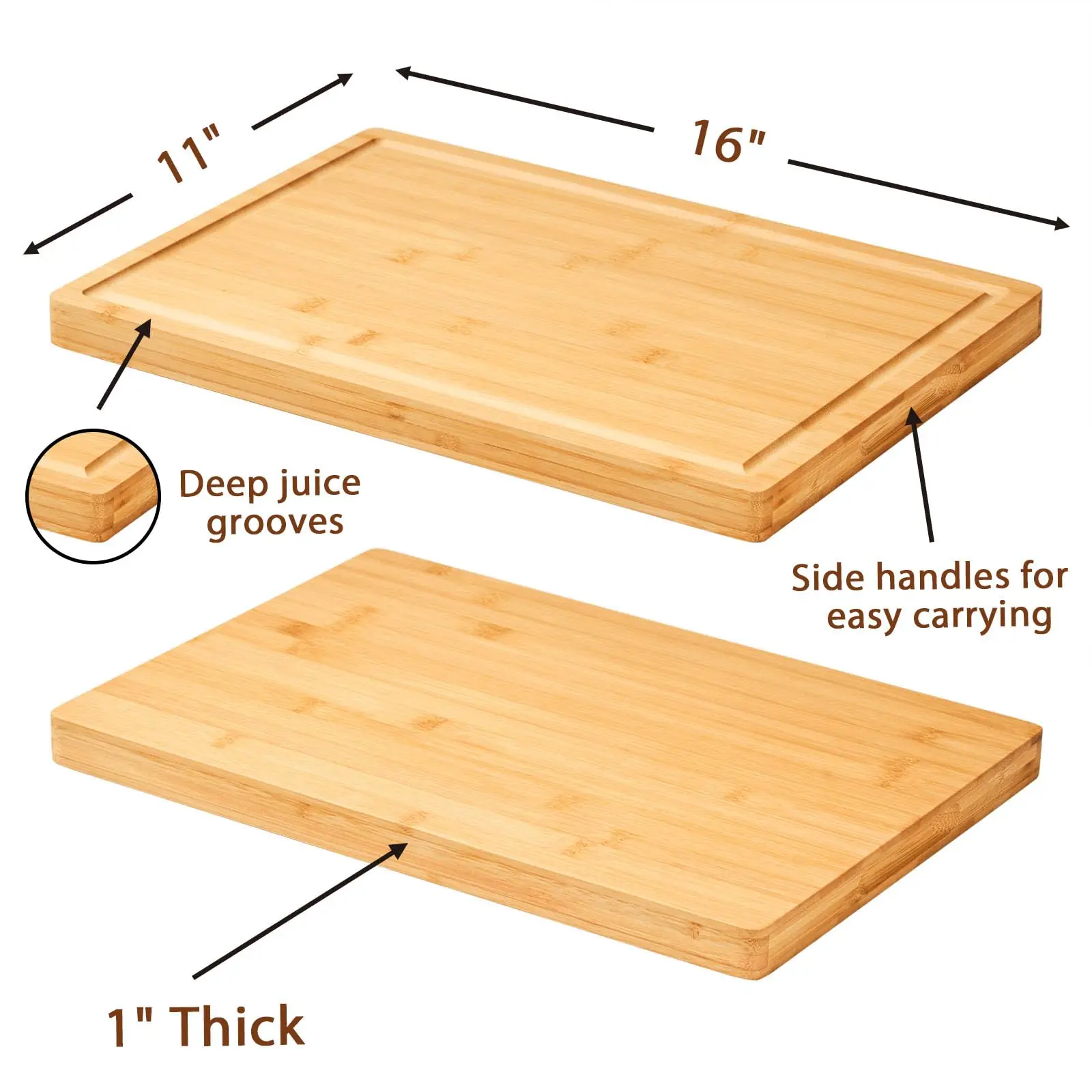 Custom Extra Large Organic Wood Butcher Chopping Block Kitchen Bamboo ...