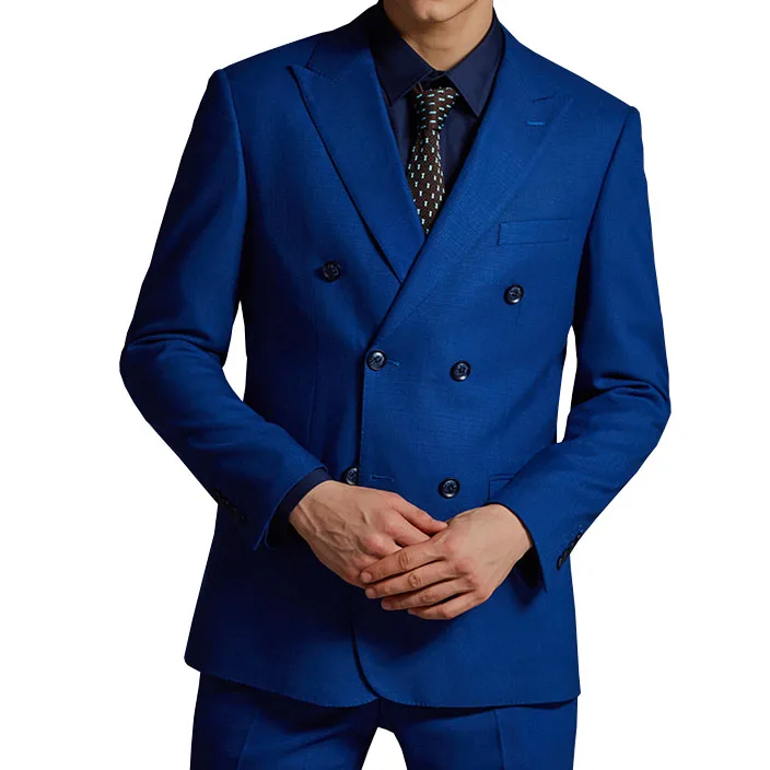 High Quality Blue Color Men Suit Blazer Wedding Silm Fit Custom Mens ...