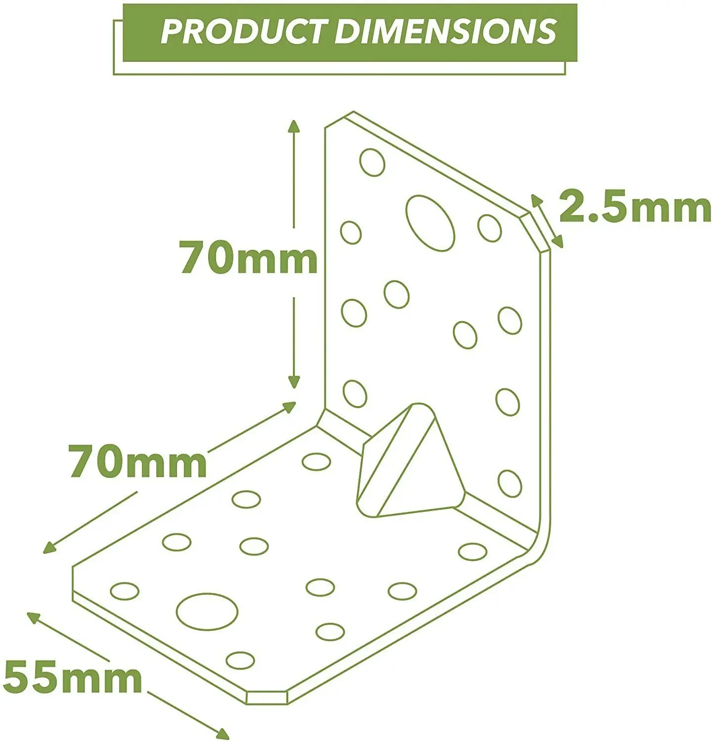 Black Flat Mending Plate Support With Slots Carbon Steel Strap Straight ...