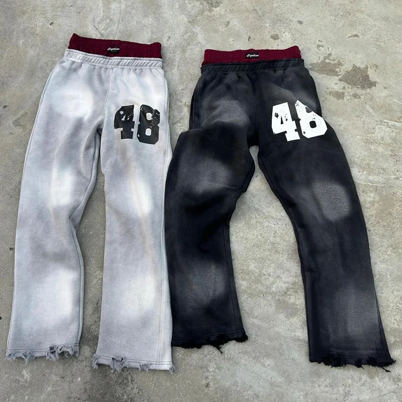 Custom Jogger Flared Trousers - Double Waisted Sweatpants
