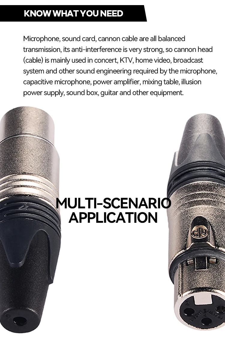 High Performance Microphone Audio Jack Plug Cannon Plug 3 Pin Connector ...