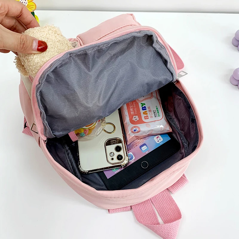 New Fashion Cartoon Bear Transparent Children's Backpack Colorful Beads ...