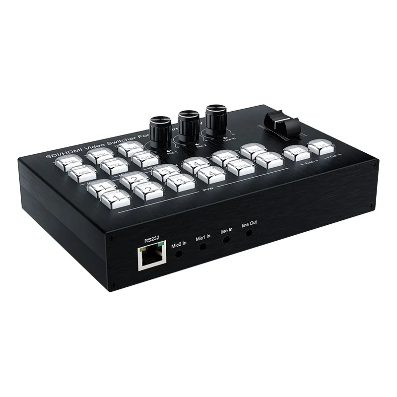 SOFLY SDI/HDMI Video Switcher for Live Streaming 4 in 2 Out