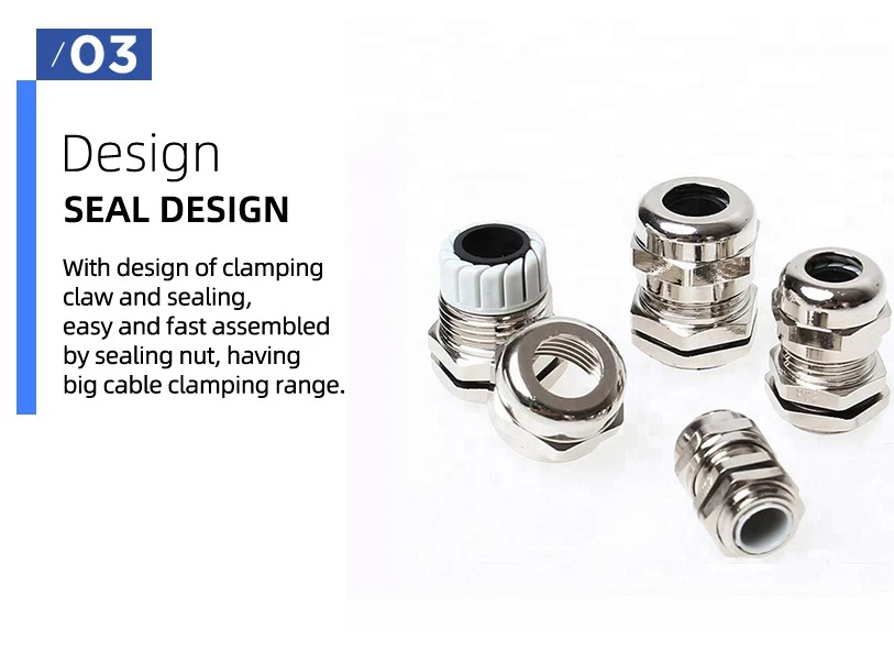 Electrical Industrial Wire Cable Gland Nickel Plated Brass Metric Pg G Npt Ip68 Metal Cable ...
