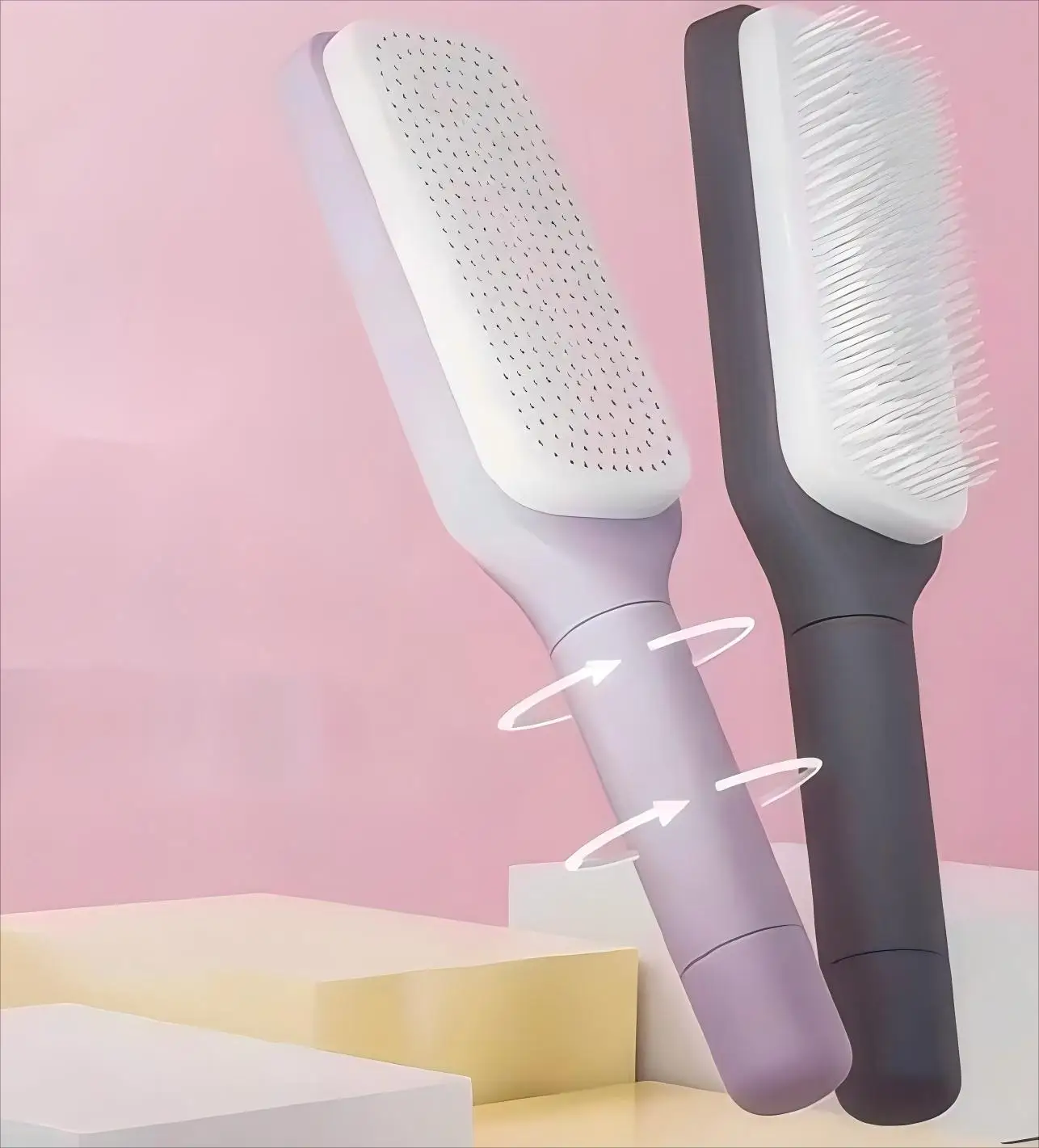 Alibaba.com: Latest New Self-Cleaning Retractable Hair Brush with Anti ...