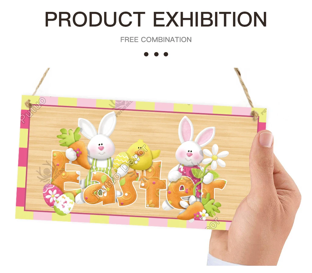 Putuo Decor Happy Easter Wooden Sign - Perfect Home Decor