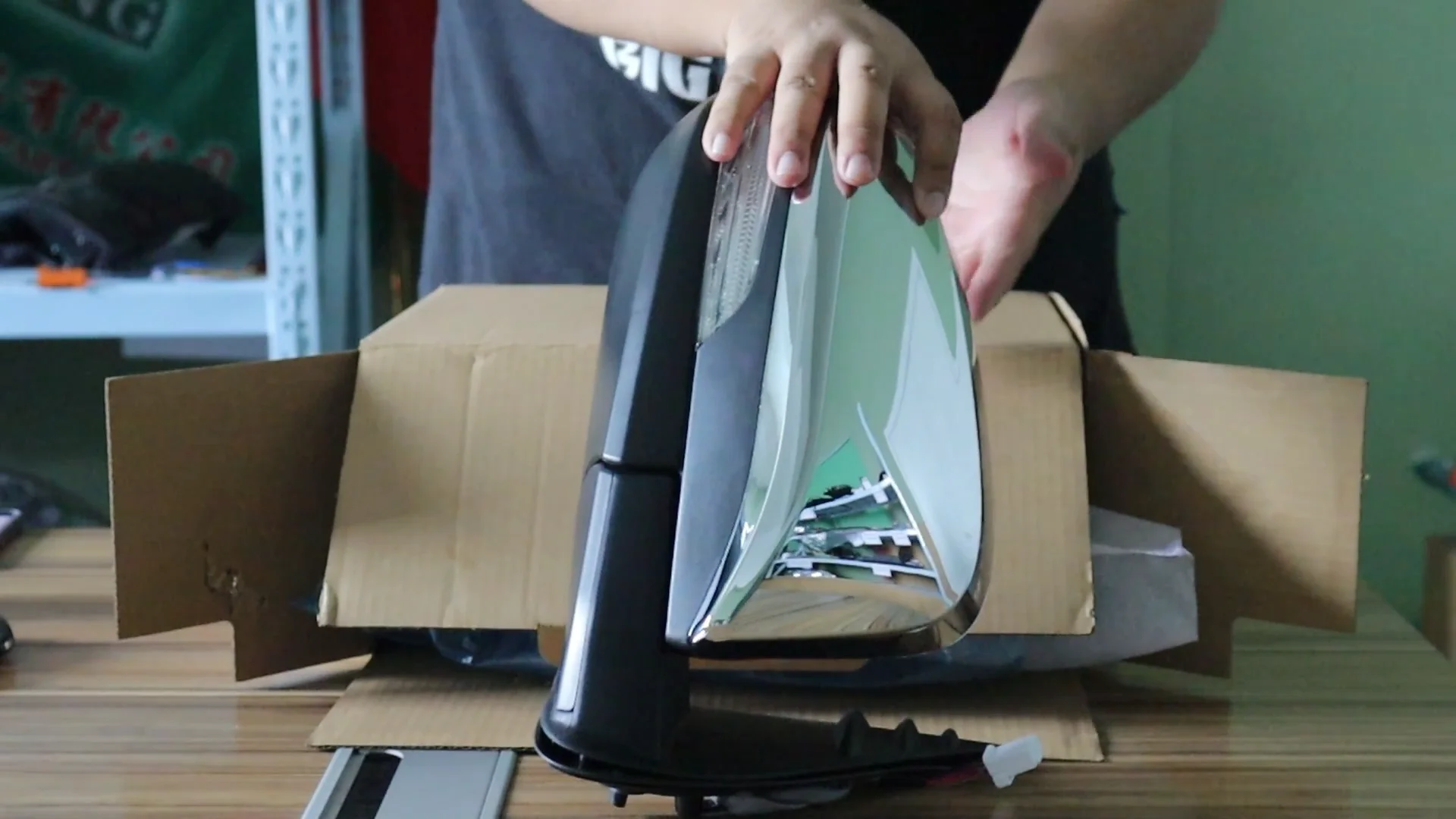 Geling Anti Glare Auto Pickup Light Up Mirror Electric Black Side ...