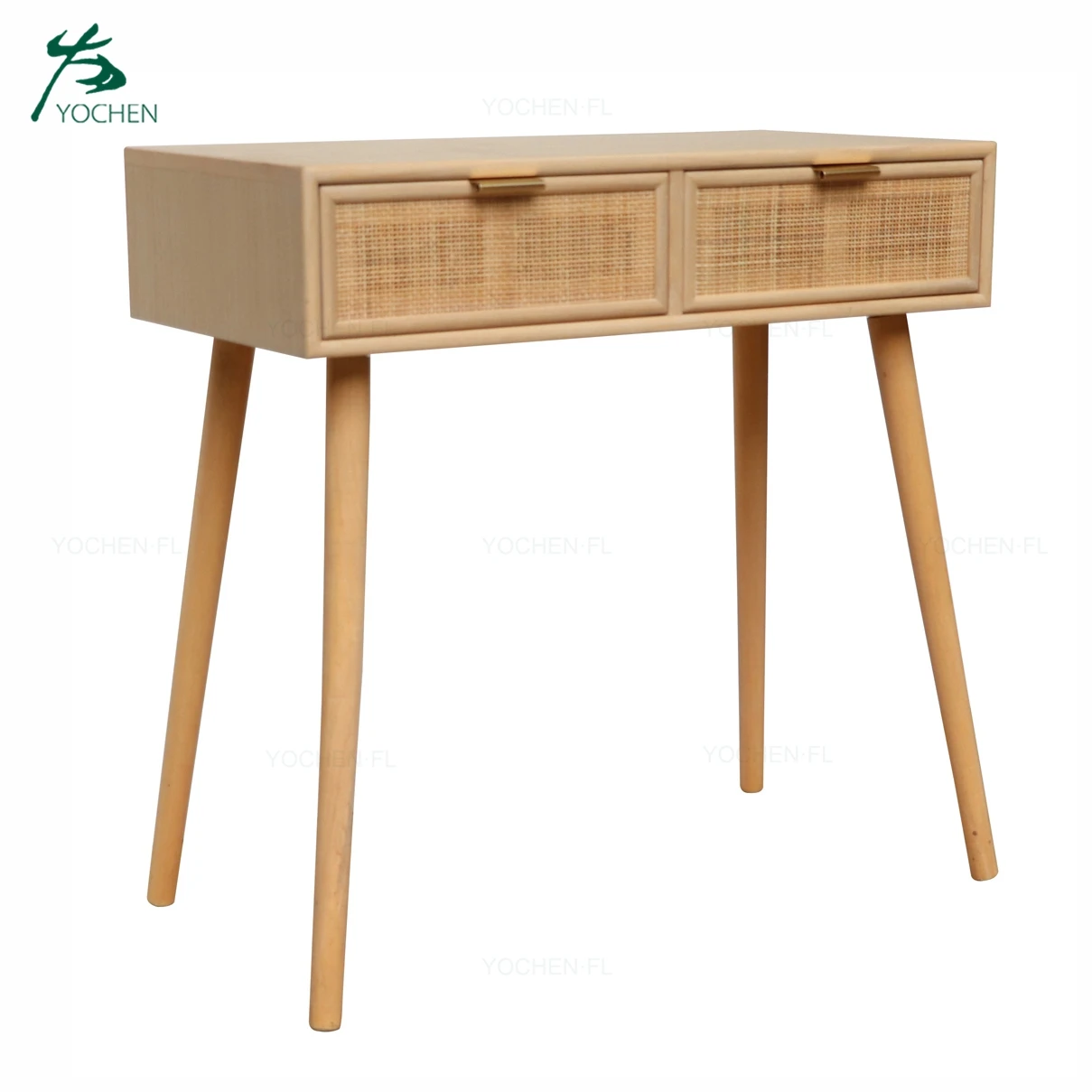 Modern Rattan Cane Console Table For Hallway Entry Living Room Or Hotel ...