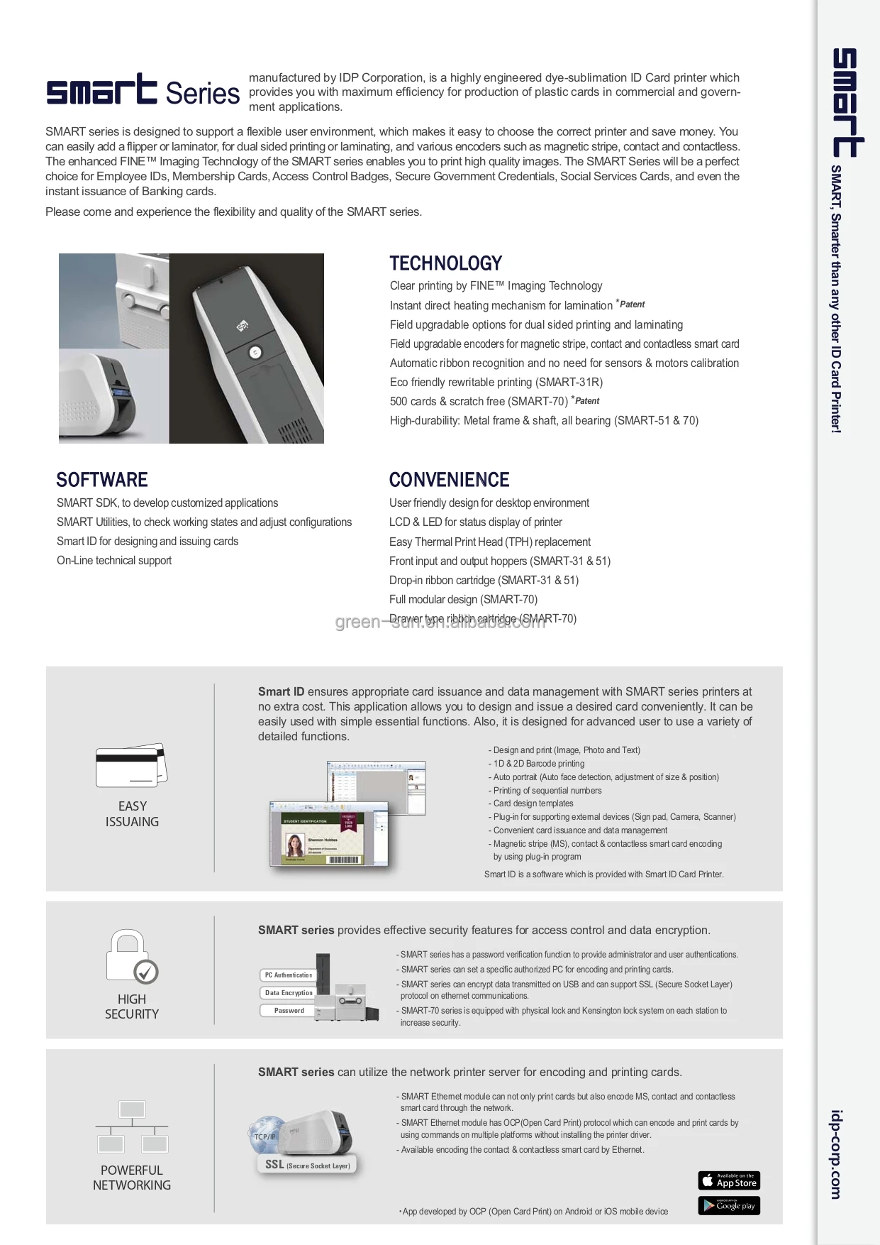 Idp Smart 51d Id Card Printer With Lamination Option 300 Dpi Direct To ...