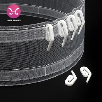 Transparent Ripple Fold Curtain Tape Nylon Ribbons With Hang Button For ...
