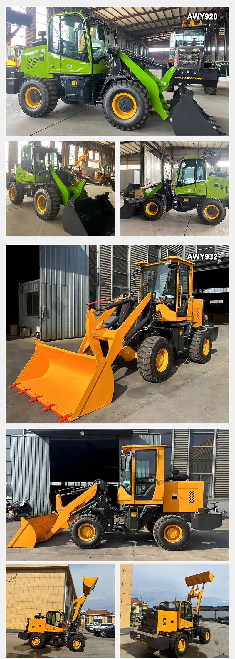 Bucket Loader 1000kg 2000kg Weight Agricultural Compact diesel ...