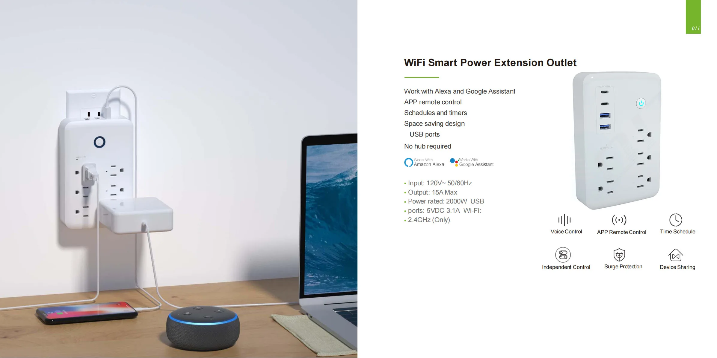 OIT US Surge Protector Power Strip Tuya App Remote Control Power Socket ...