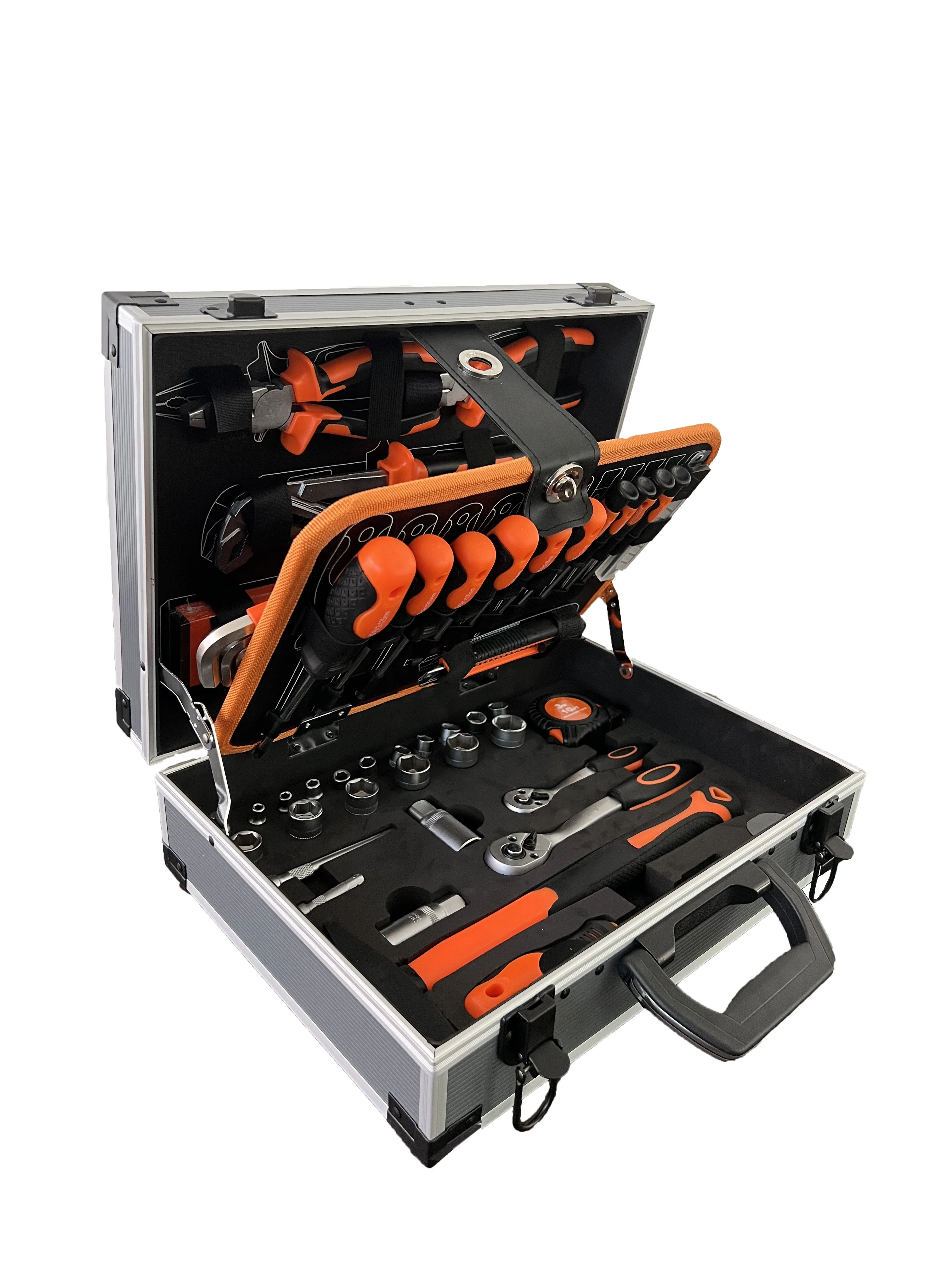 128pcs tool trolley set mechanics tool set in aluminum trolley case ...