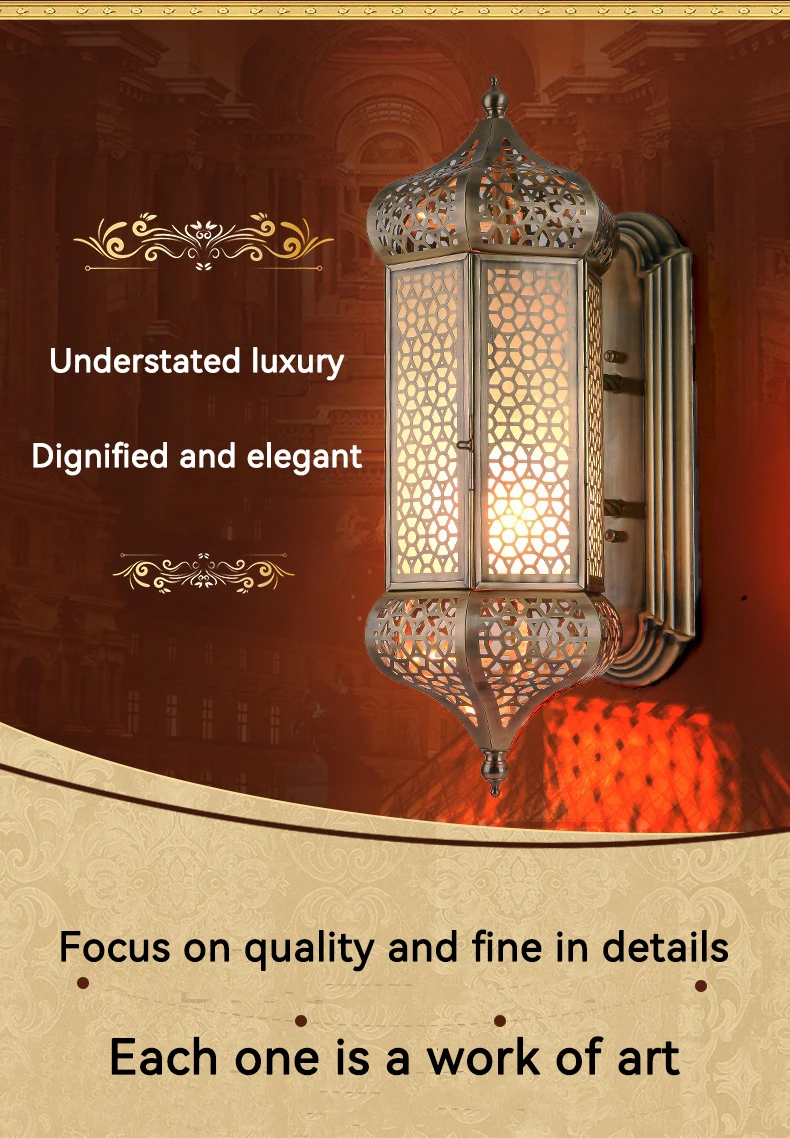 Arabic Retro Sconce,Corridor Copper Sconce,Moroccan Style Copper Lamp ...