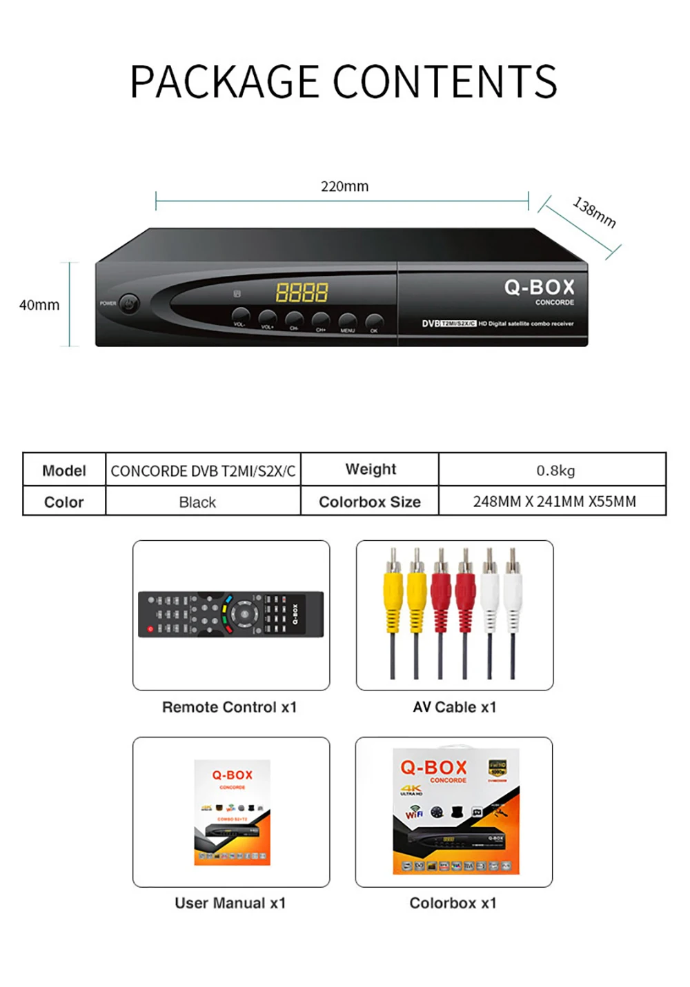 QBOX DVB T2 S2 Satellite OTT Hdtv 1080P PVR EPG OSD OEM ODM DVB S2 T2 ...