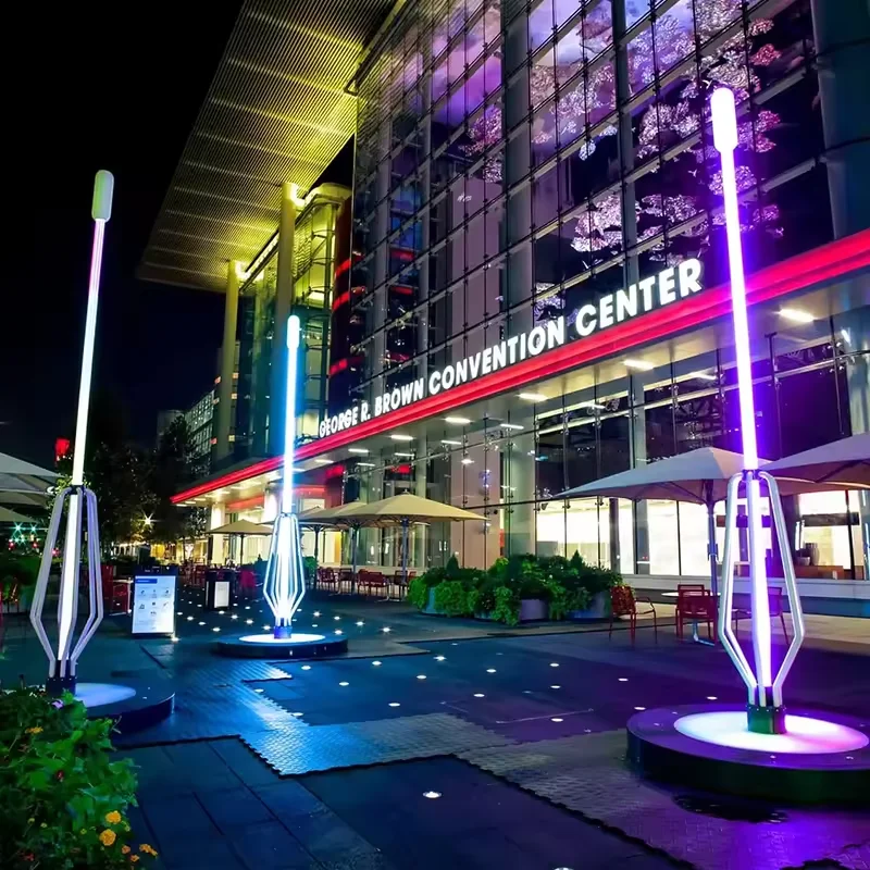 Outdoor shopping malls interactive landscape lights scenic spots square ...