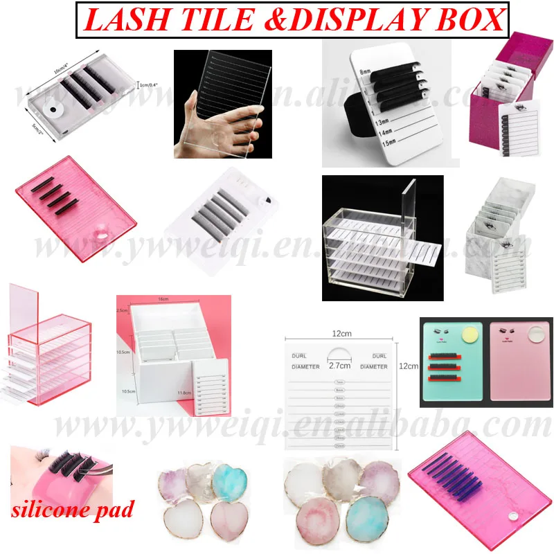 Private Label Eyelash Extension Lash Plate Acrylic Lash Tile With Cover ...
