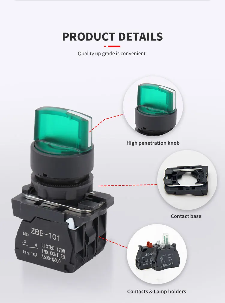 Sentai Xb4 Mounting Hole 22mm Metal Push Button Key Rotary Selector ...