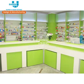 Medical Store Counter Design Display Desk Furniture Natural Health Shop ...