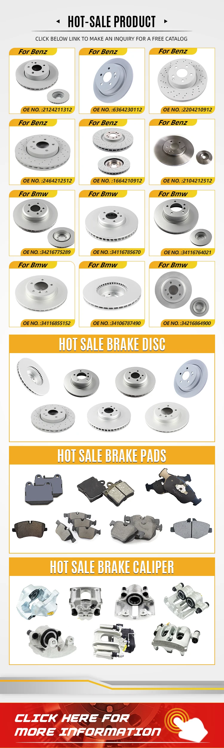 Youparts Disc Brake Set Genuine Front Disc For Mercedes-benz W166 X166 ...