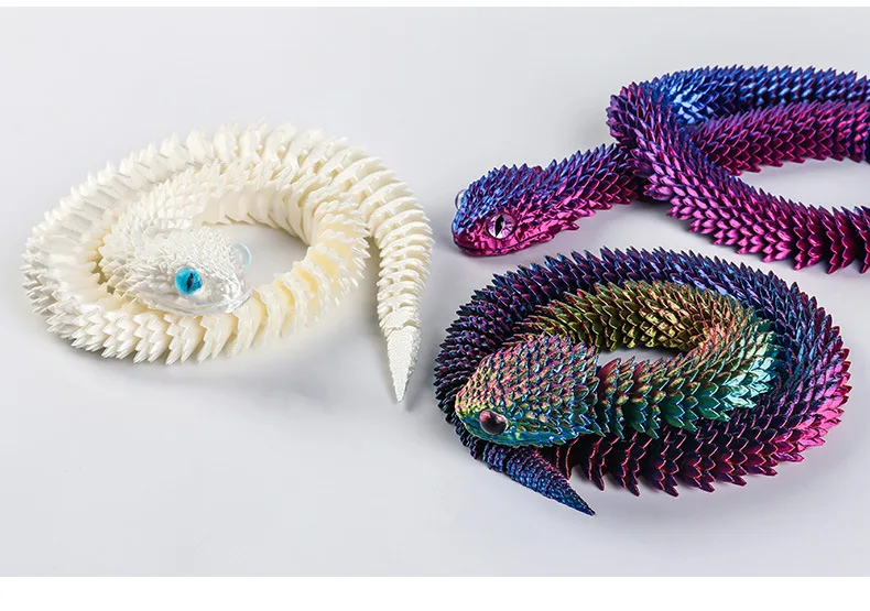 Hot-Sale 3D Printed Viper Snake Movable Toy Creative Gadgets Stress ...