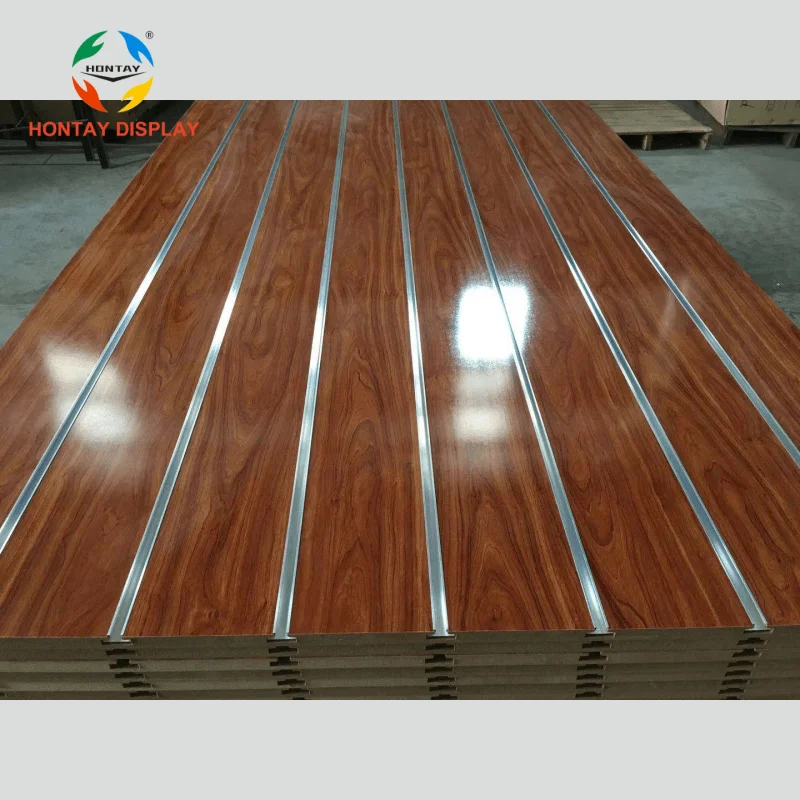 Grooved Aluminum Inserts Slatwall Panels Display Stand Slotted MDF ...