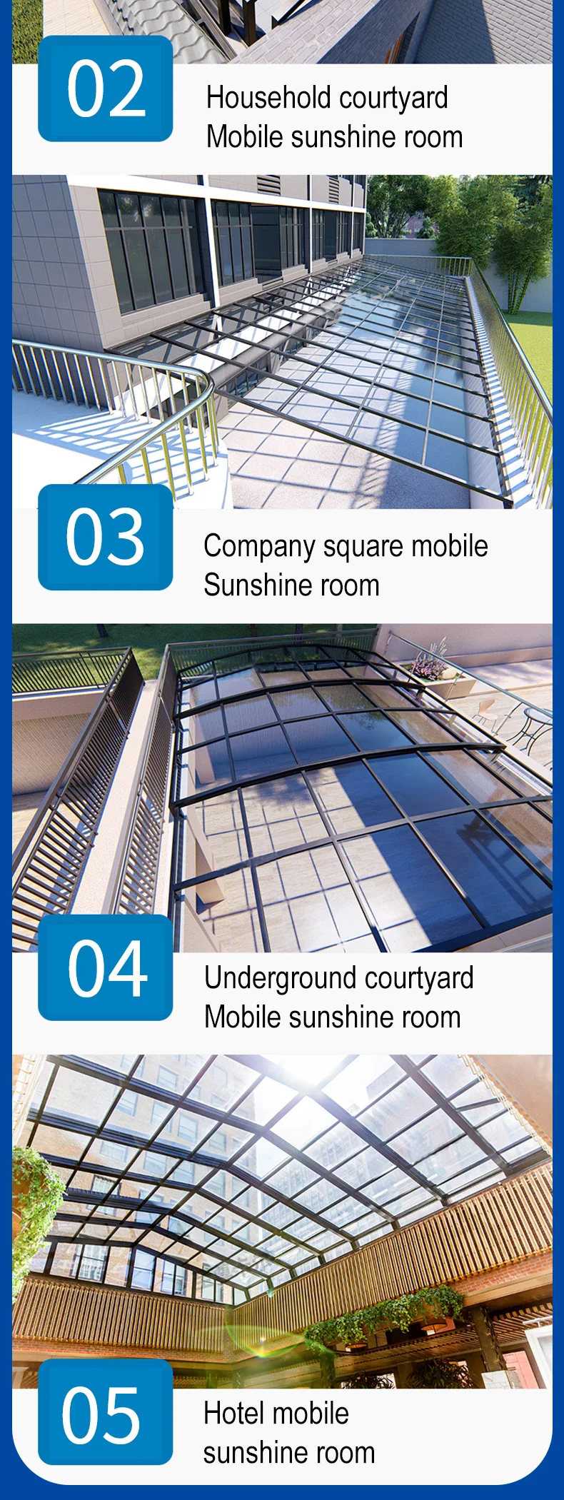 Retractable Glass Balustrade - D-Top Aluminum Structures