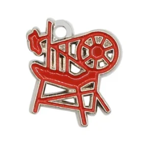 Red Spinning Wheel Masonic Charm Pendant for Heroines & Custom OEM