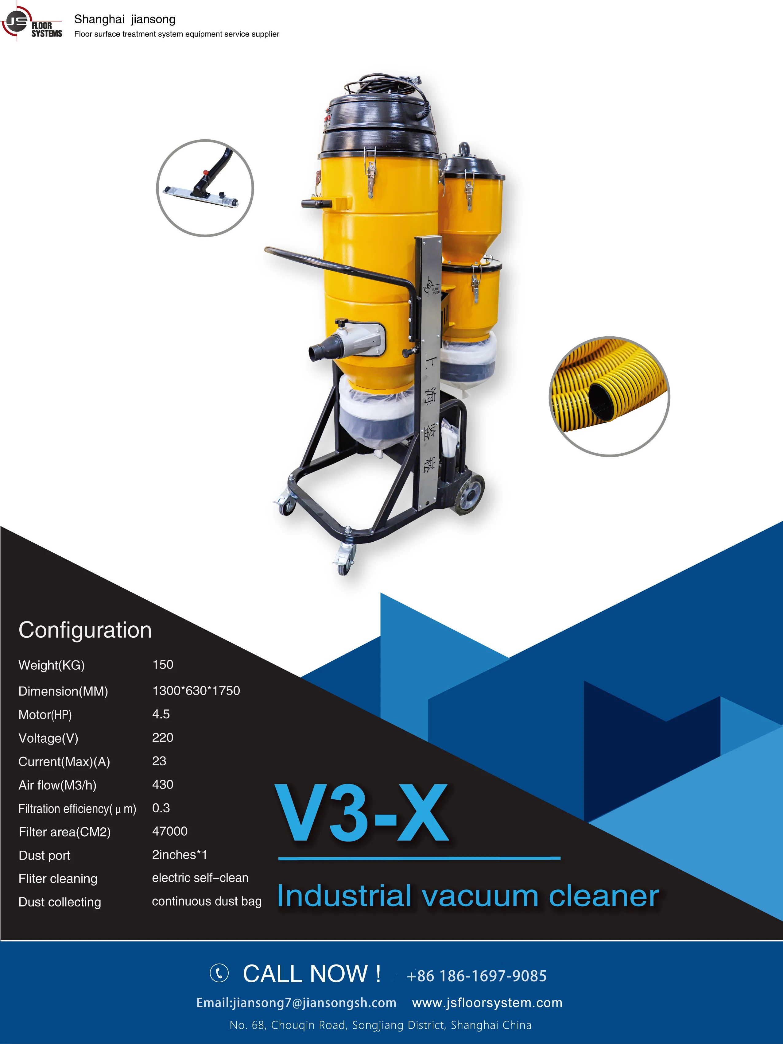 Js V3-x Clean Vac Industrial Heavy Duty Vacuum Cleaners Heavy Duty ...