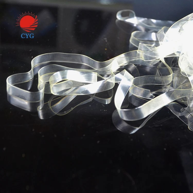 Clear Silicone Ribbons Elastic TPU Mobilon Tape For Swimwear Garment ...