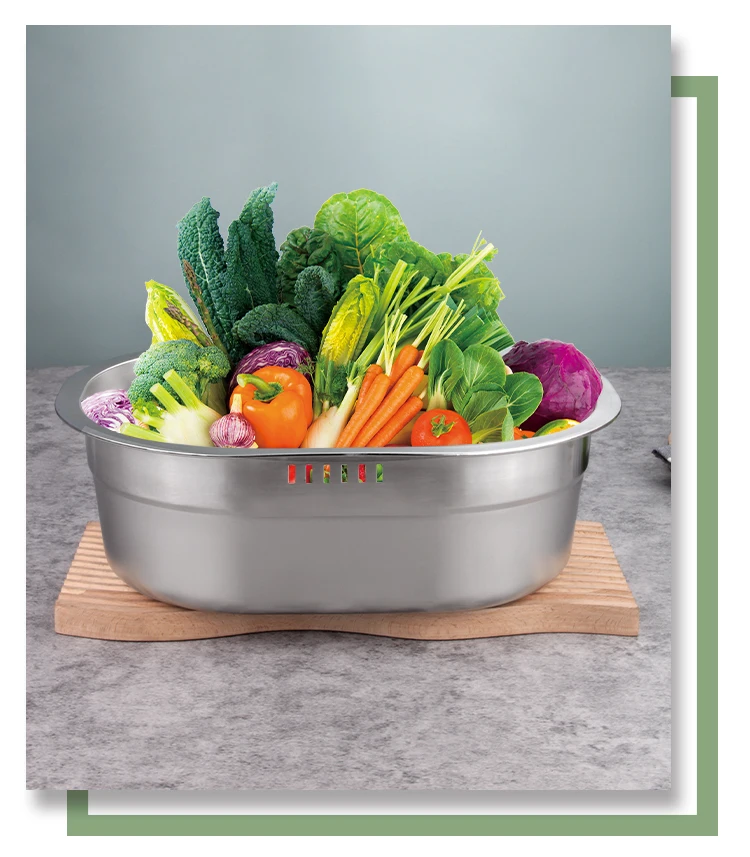 Hongyuan Multi-Purpose Stainless Steel Washing Bowl for Sink Wash ...