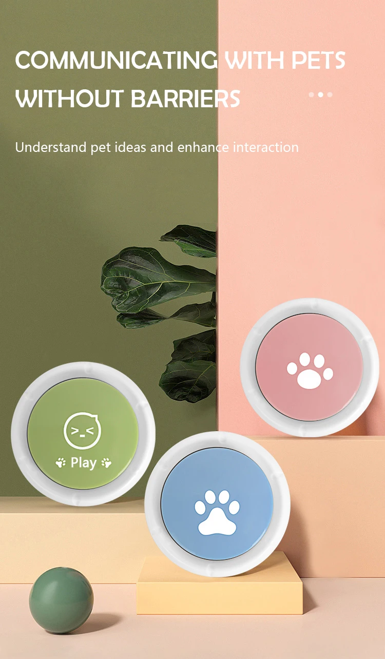 Recordable Speaking Button Sound Buzzer Battery Powered Dog Trainer ...