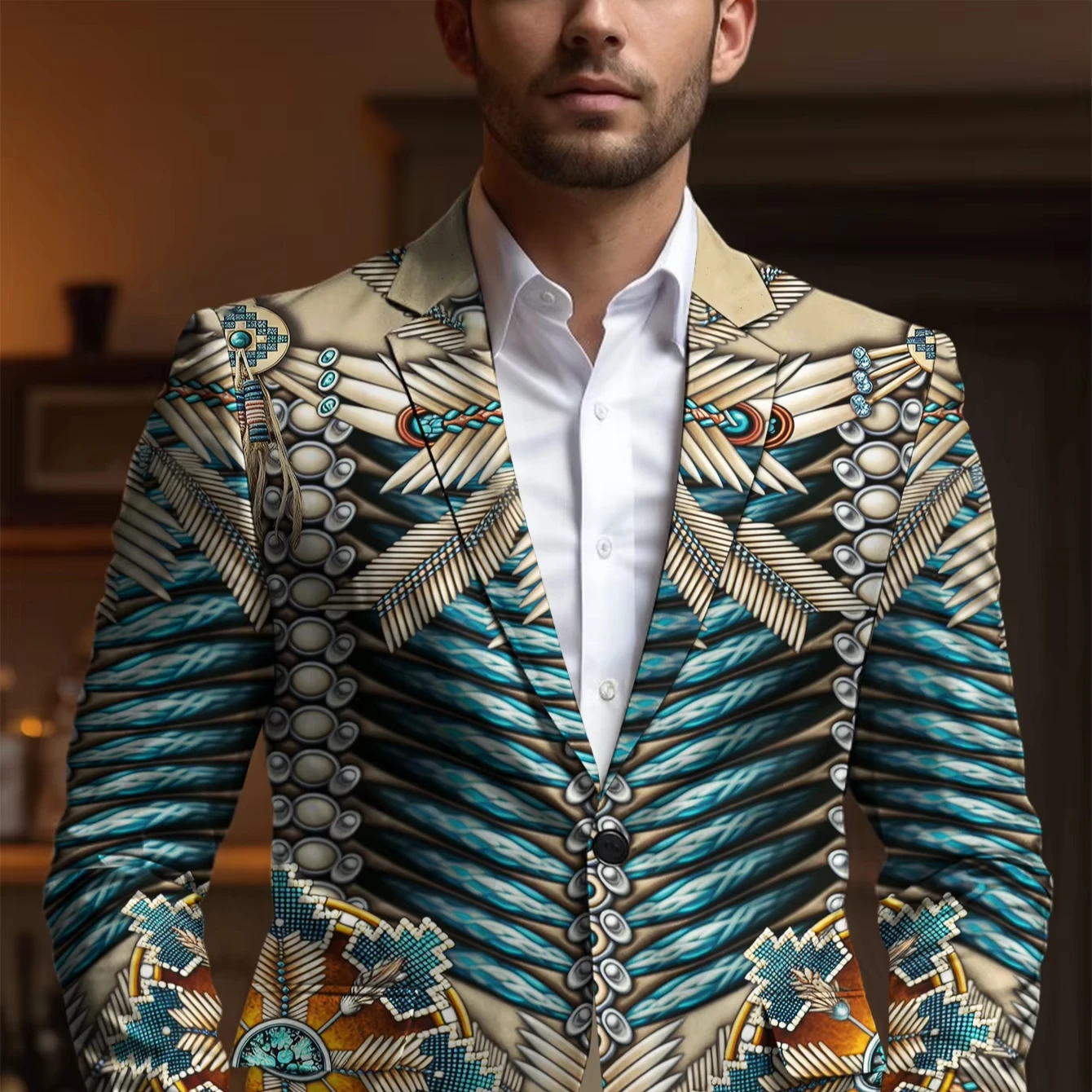 Retro Plaid 2025 Men 3d Digital Printed Suit For Cos Party Stage ...