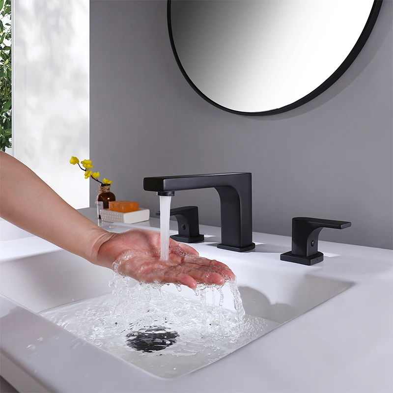 Modern Wash Basin Faucets Matte Black Faucets Mixers Taps Hot Cold ...
