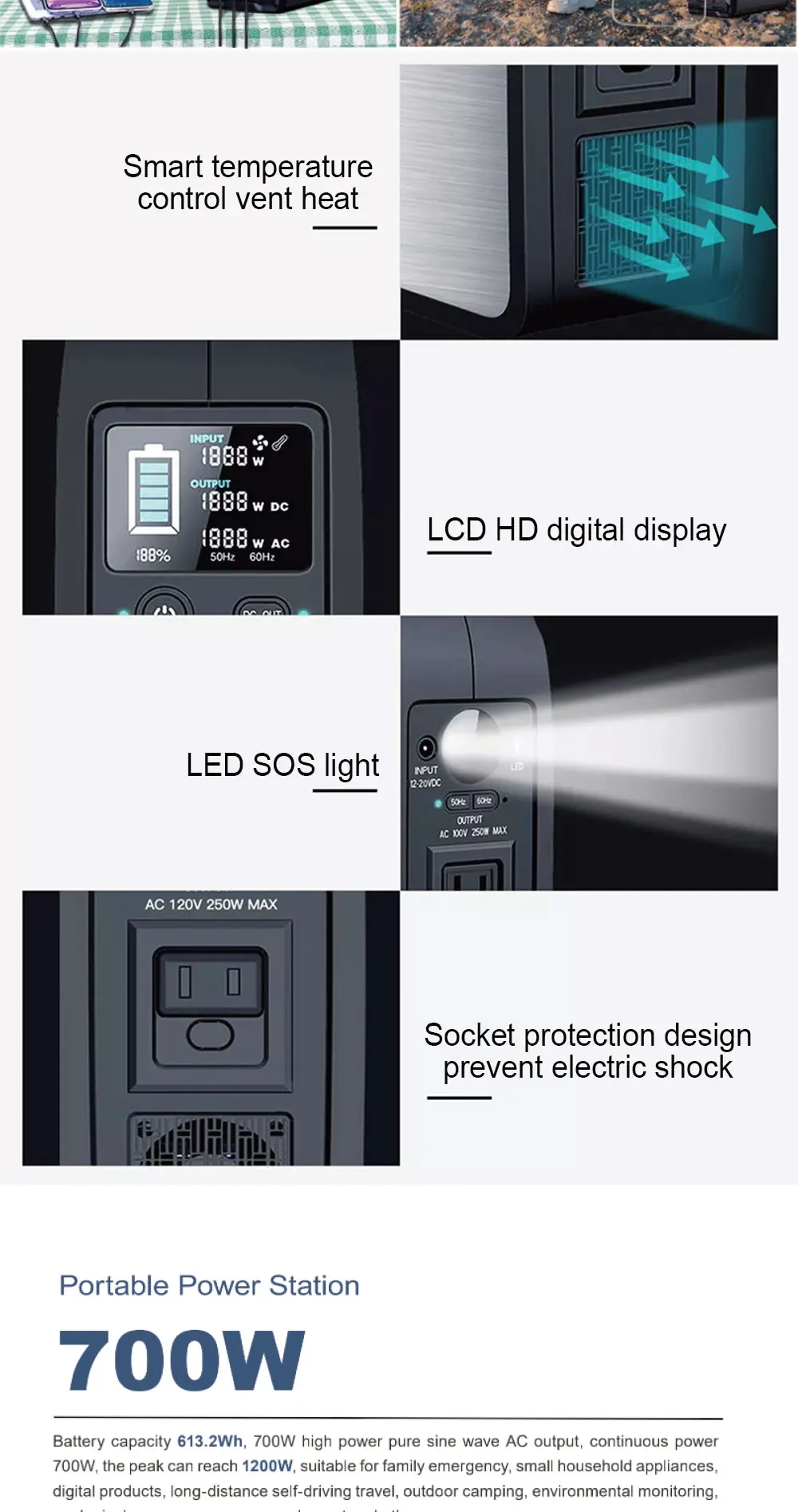 700wh Mexico Solar Portable Lithium Ion Power Battery Banks Station ...