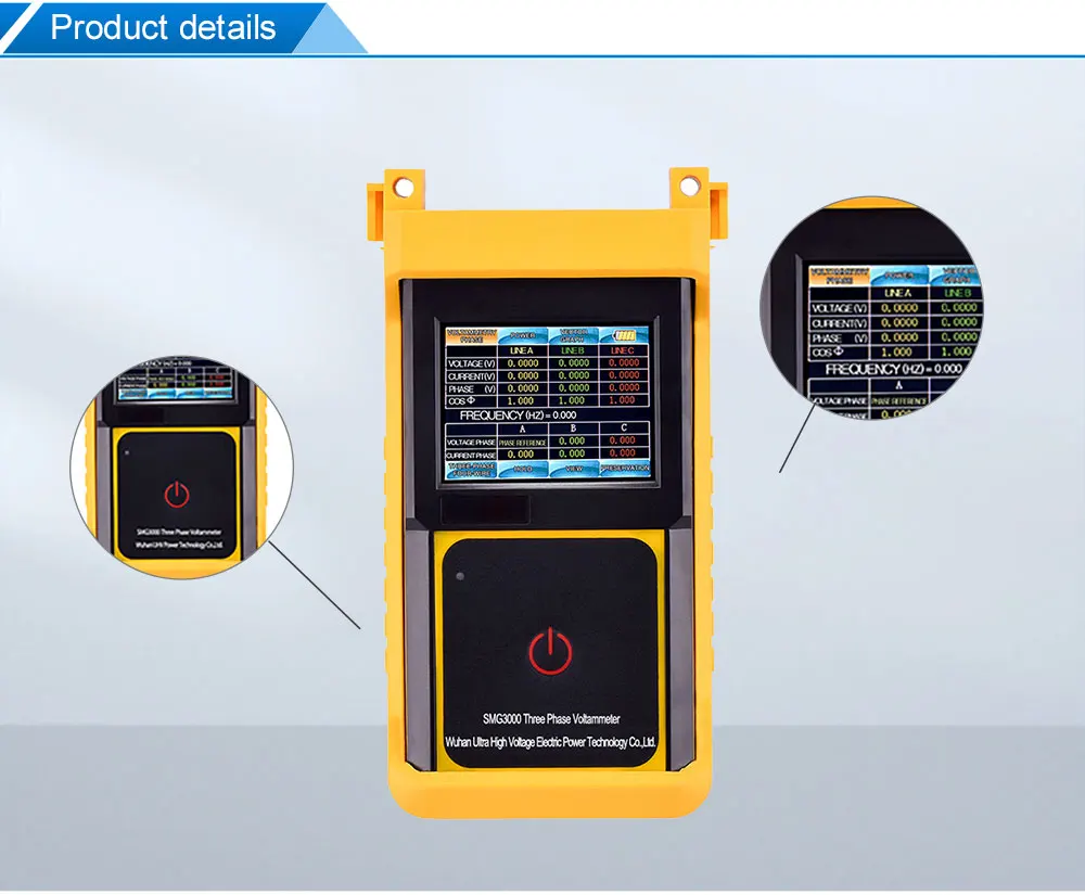 SMG3000 Portable Digital 3 Phase Power Tester with the Power Quality ...