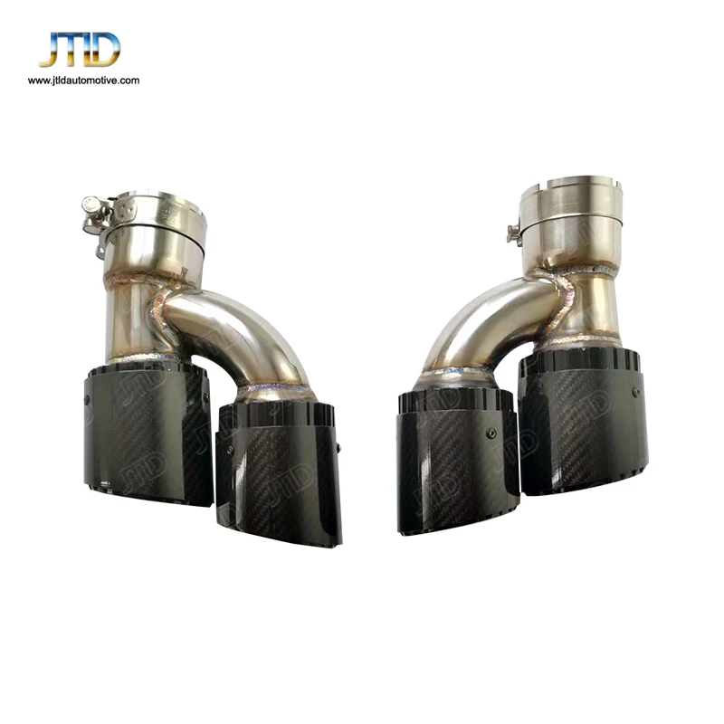 Performance Carbon Fiber Dual Outlets h Type Muffler Exhaust Tip for ...