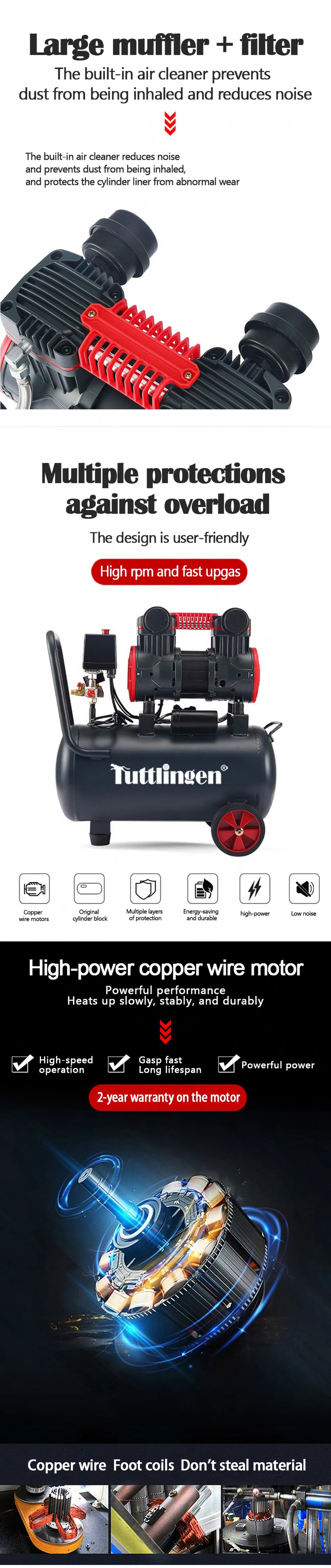 Rp-30l Air Compressor Oil-free Industrial And Medical Air Compressor ...