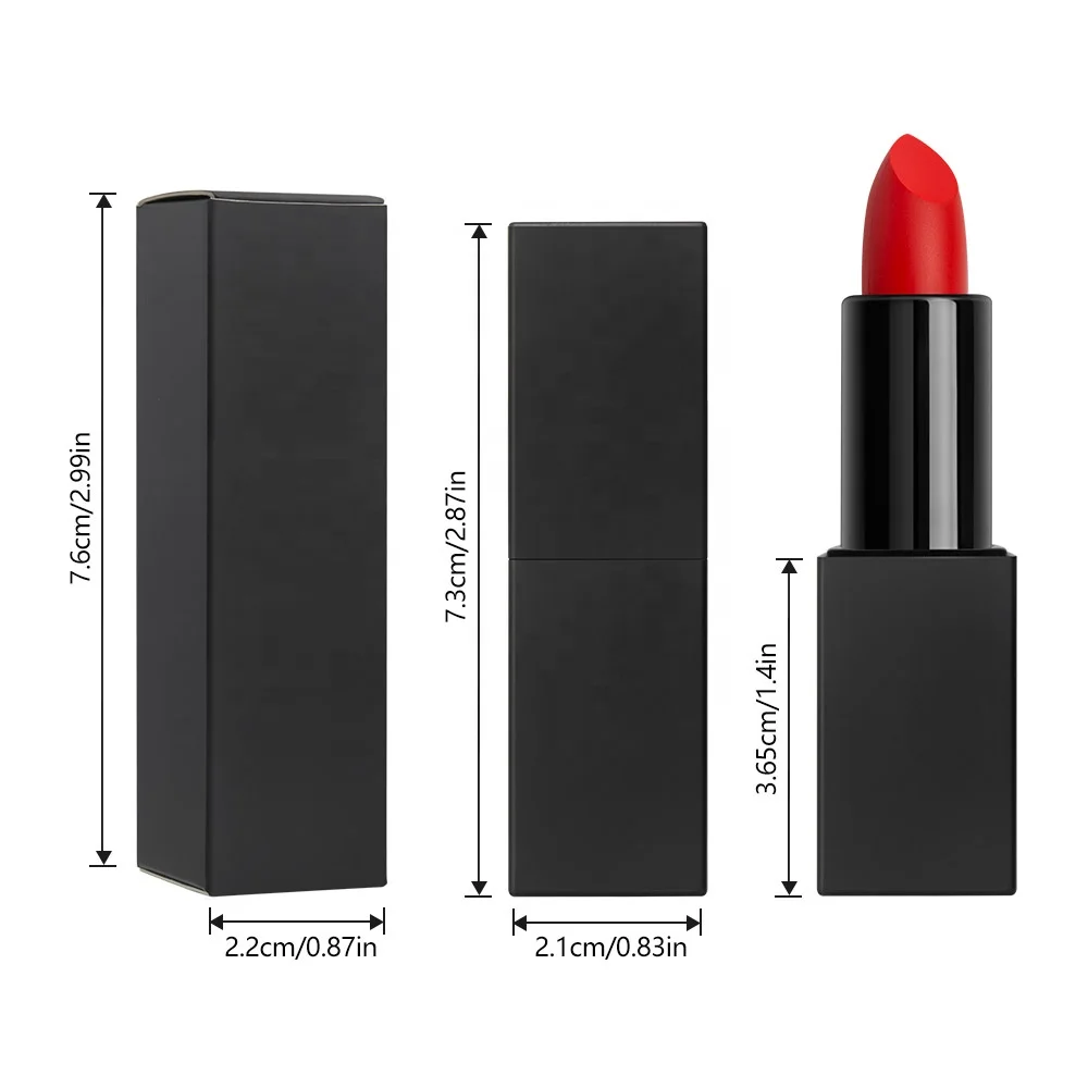 Cosmetic Products Matte Black Lipstick Logo Waterproof Long Lasting ...