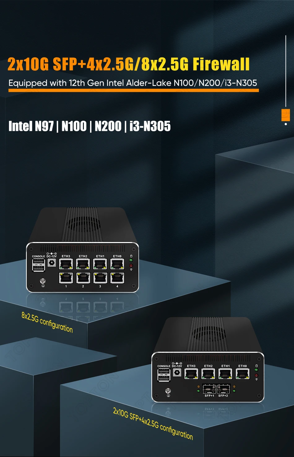 New 12th Gen Firewall Appliance with 2*10G SFP Intel I3-N305